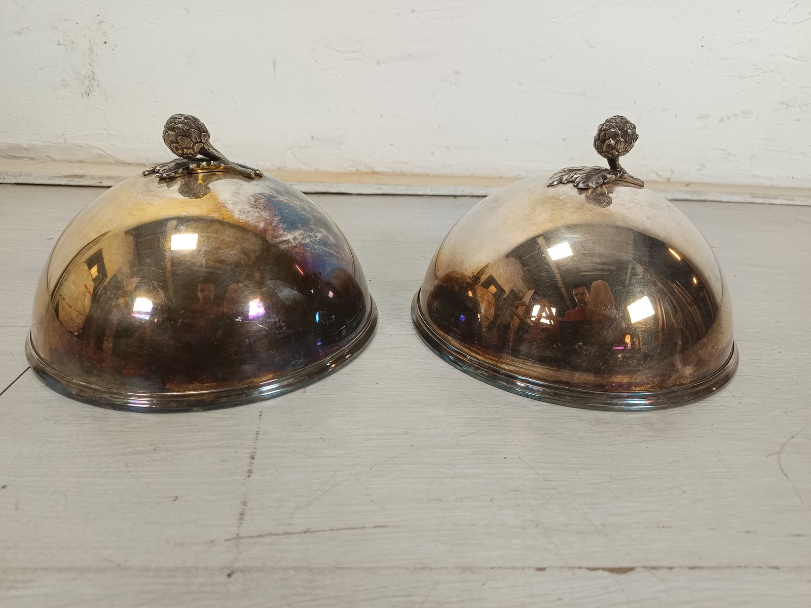 Silver Restaurant Plate Covers, 1890s, Set of 2 for sale at Pamono