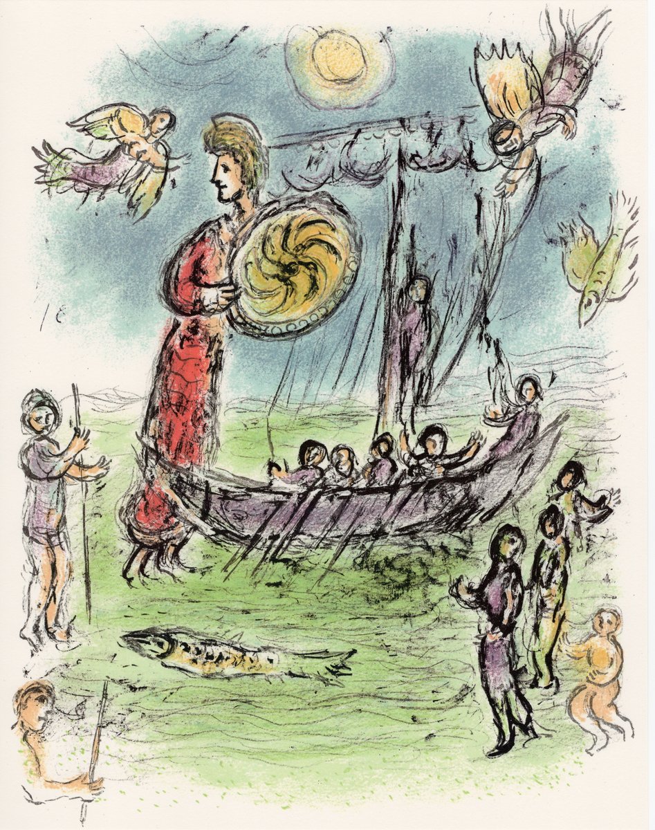 Marc Chagall, Athena Guides Telemachus' Boat, from Odyssey, 1989 ...