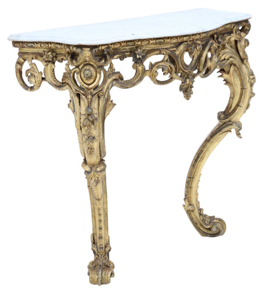 Large Antique Gilt and Marble Hall Console Table, 19th Century for sale ...