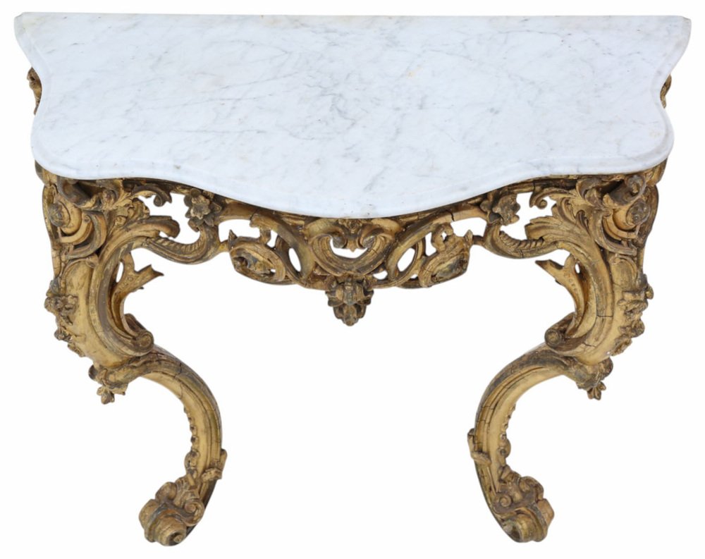Large Antique Gilt and Marble Hall Console Table, 19th Century for sale ...