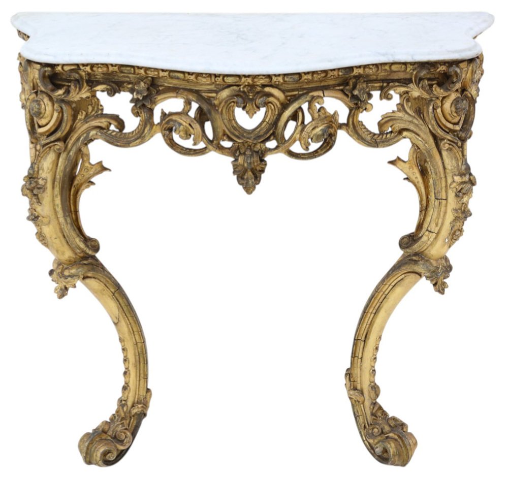 Large Antique Gilt and Marble Hall Console Table, 19th Century for sale ...