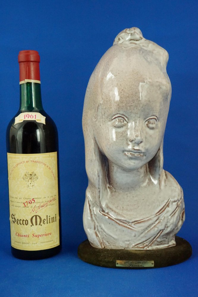 20th Century Majolica Bust of a Girl by Pietro Melandri for Matteucci ...