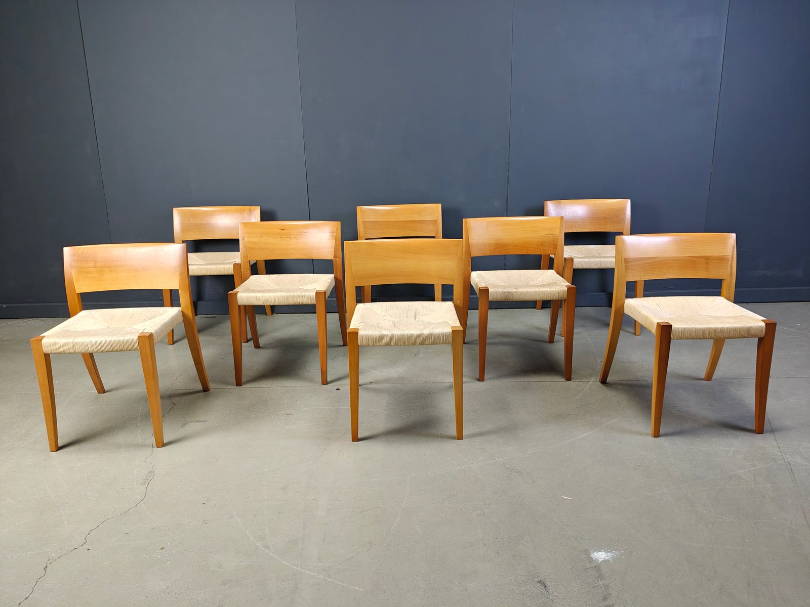 Ticino Dining Chairs by Bruno Reichlin for Molteni, 1990s, Set of 8 for ...