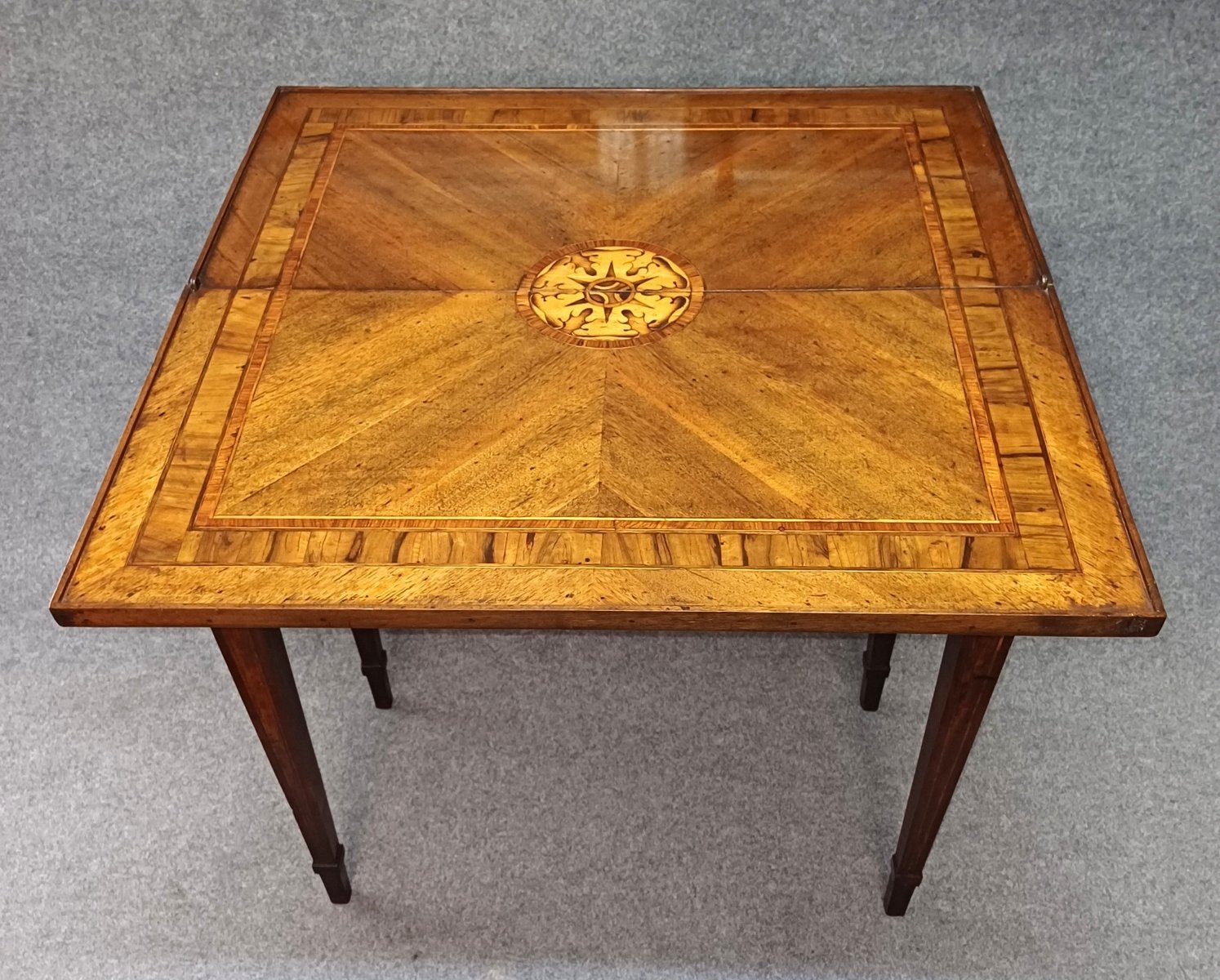 Inlaid Wood Folding Game Table, 18th Century for sale at Pamono