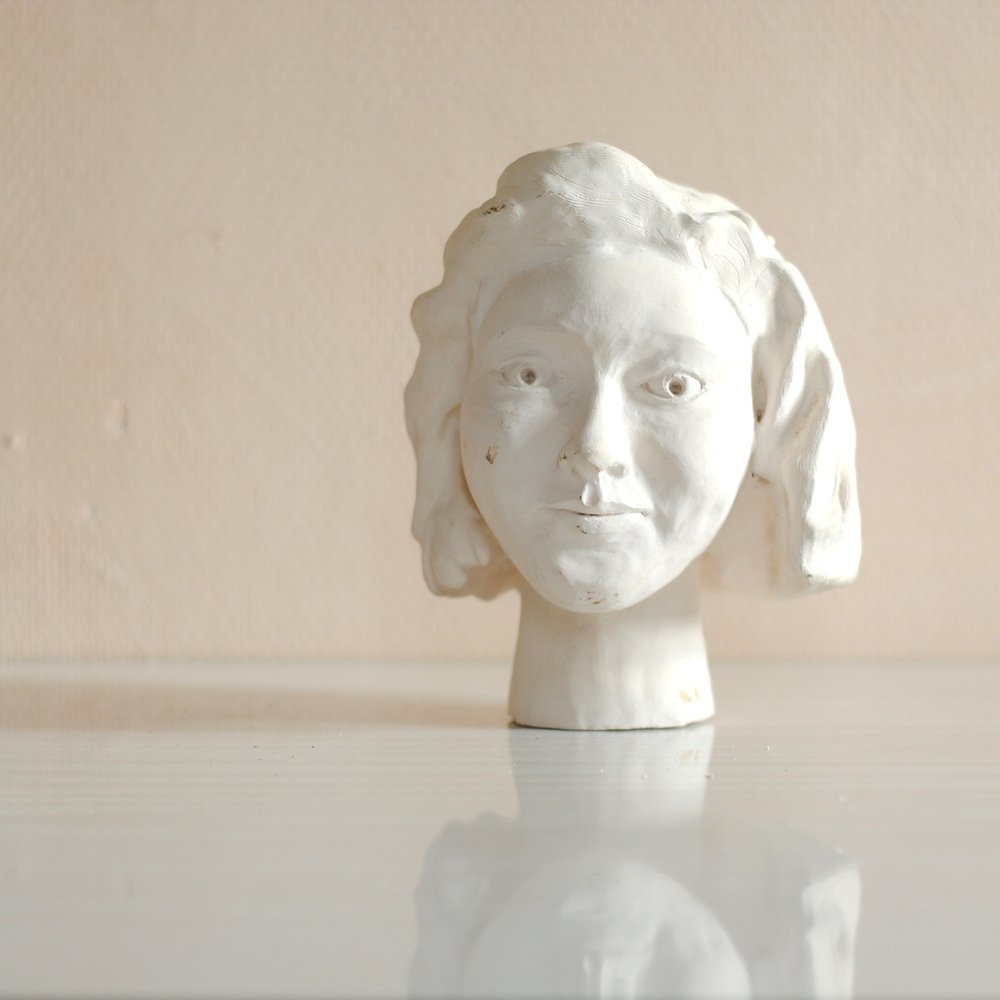 French Plaster Head Sculpture for sale at Pamono