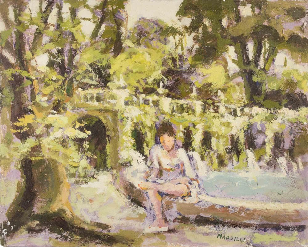 Franco Marzilli, Ballerina in the Park, Oil Painting, 1970s for sale at ...