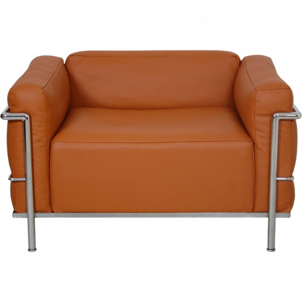 LC3 Lounge Chair in Cognac Bizon Leather by Le Corbusier, 1990s for ...