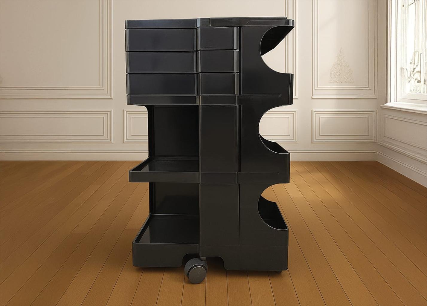 Black Boby Cart by Joe Colombo for Bieffeplast for sale at Pamono
