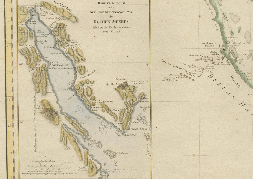 Engraved Map of the Red Sea and Arabian Peninsula, 1787 for sale at Pamono