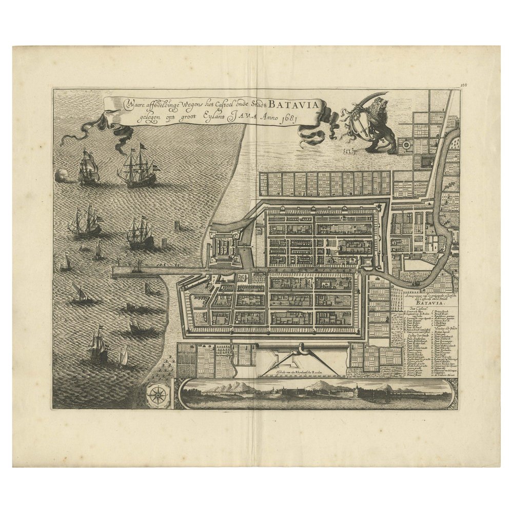 Map of Batavia, 1681 for sale at Pamono