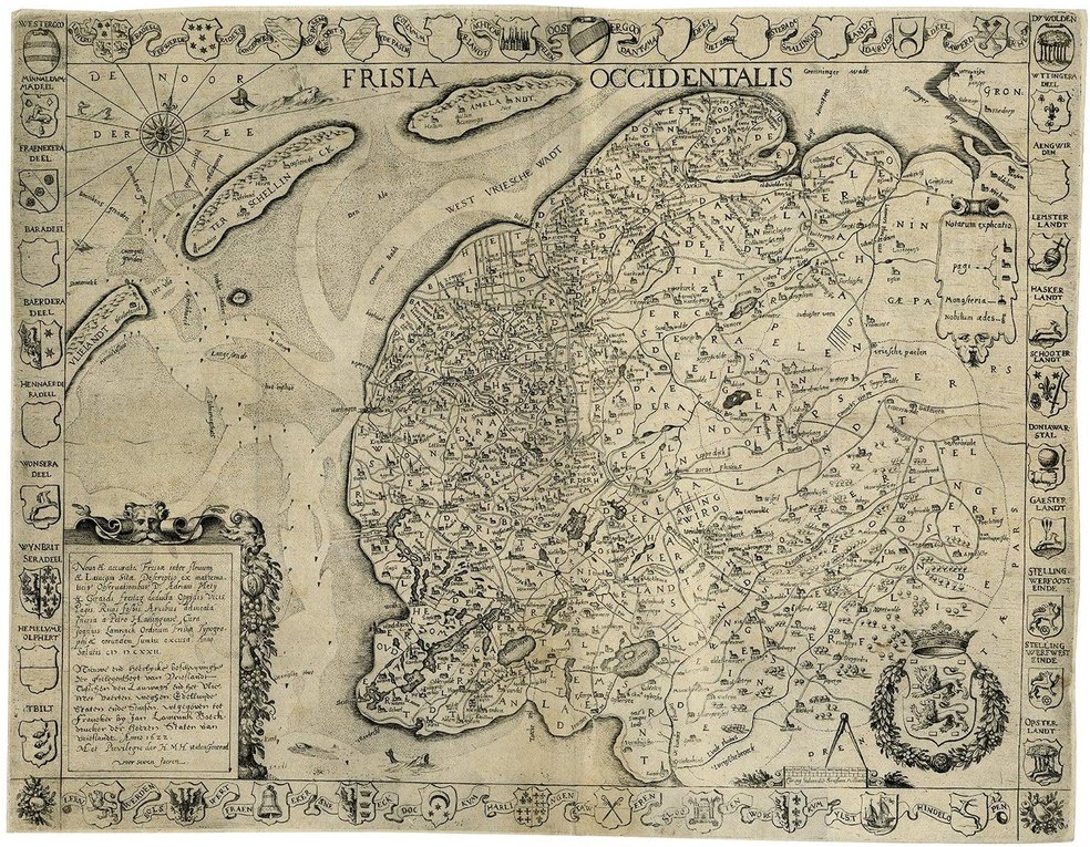 Antique Engraving of Friesland in the Netherlands, 1622 for sale at Pamono