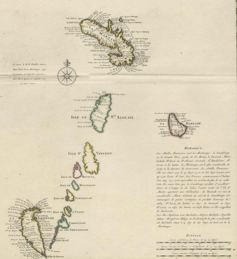 Antique Map of the Windward Islands in the Caribbean for sale at Pamono