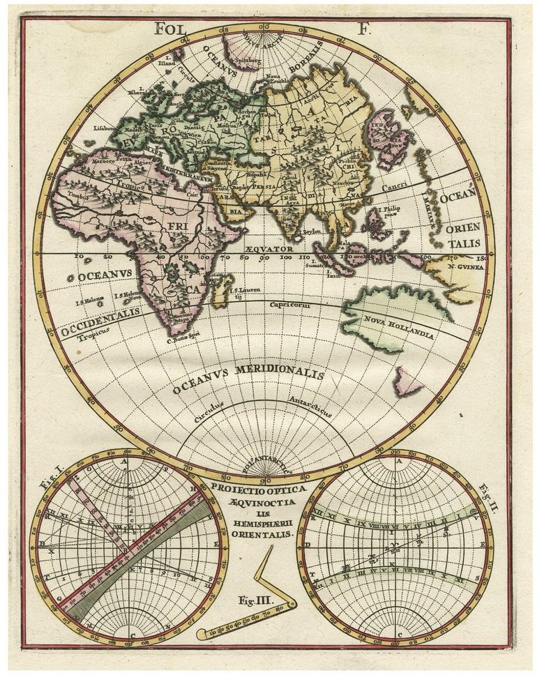 Original Antique Map of the Eastern Hemisphere, 1700 for sale at Pamono