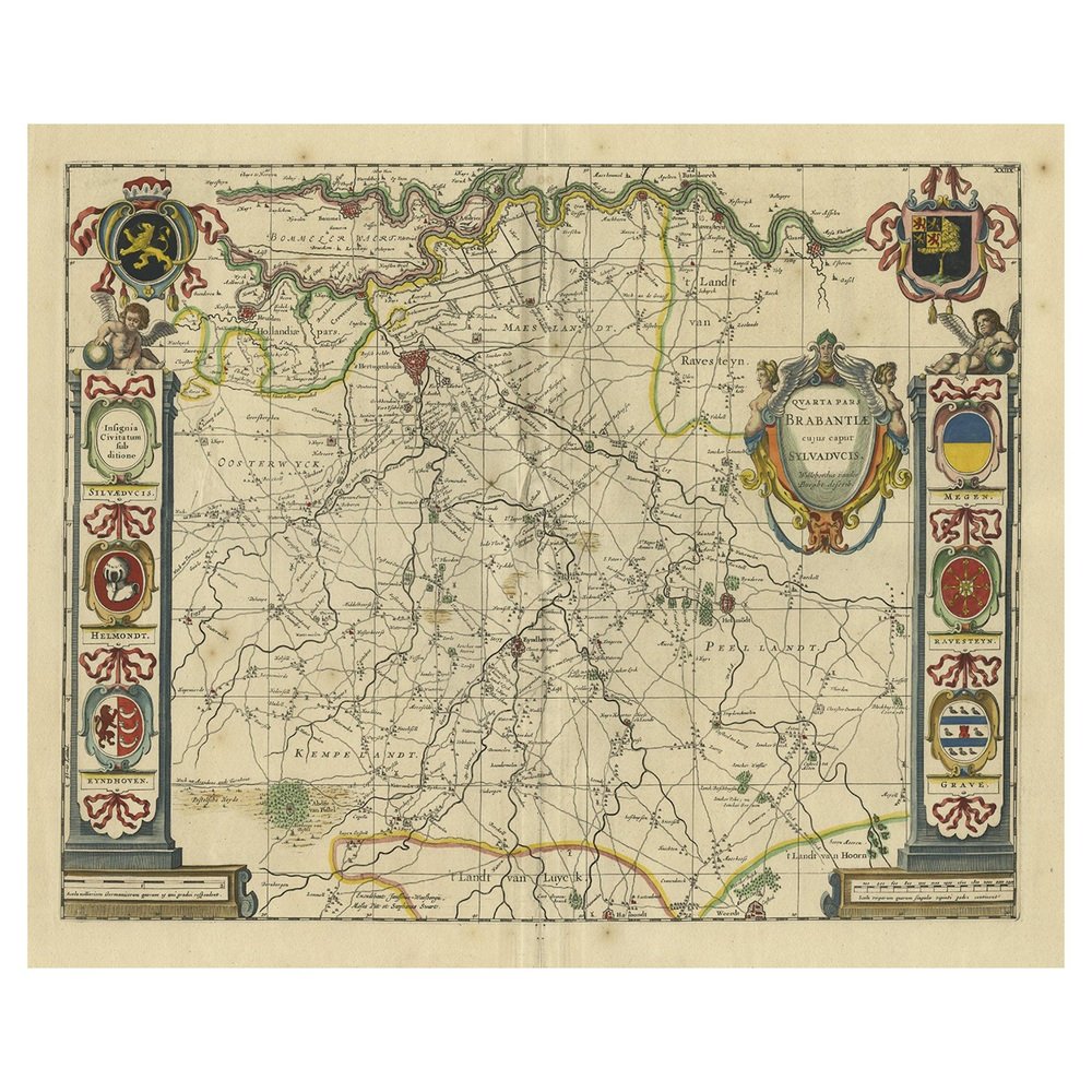 Antique Map of the Dutch Province of Noord-Brabant, 1640s for sale at ...