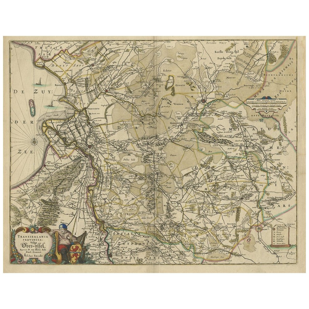 Map of the Province of Overijssel in the Netherlands, 1700 for sale at ...