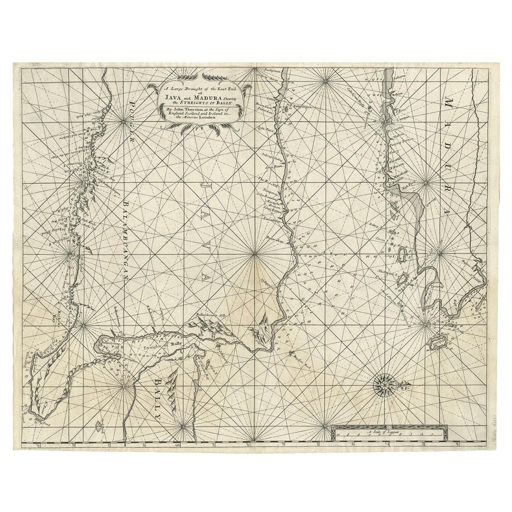 English Sea Chart of Part of Indonesia with Java and Madura and Bali ...