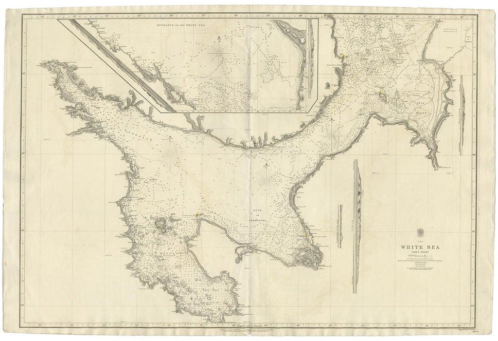 Large Map of the White Sea, 1854 for sale at Pamono