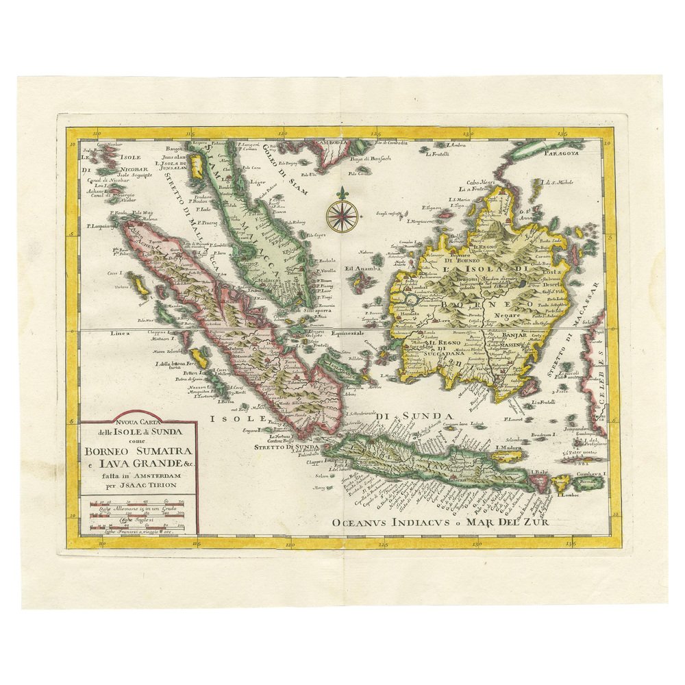 Antique Map of the Sunda Islands by Tirion, 1760 for sale at Pamono