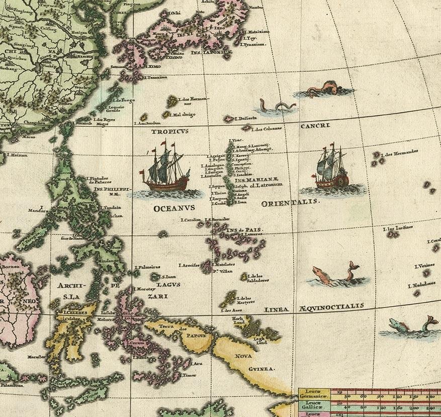 Antique Map of the Philippines and Guam by Scherer, 1702 for sale at Pamono