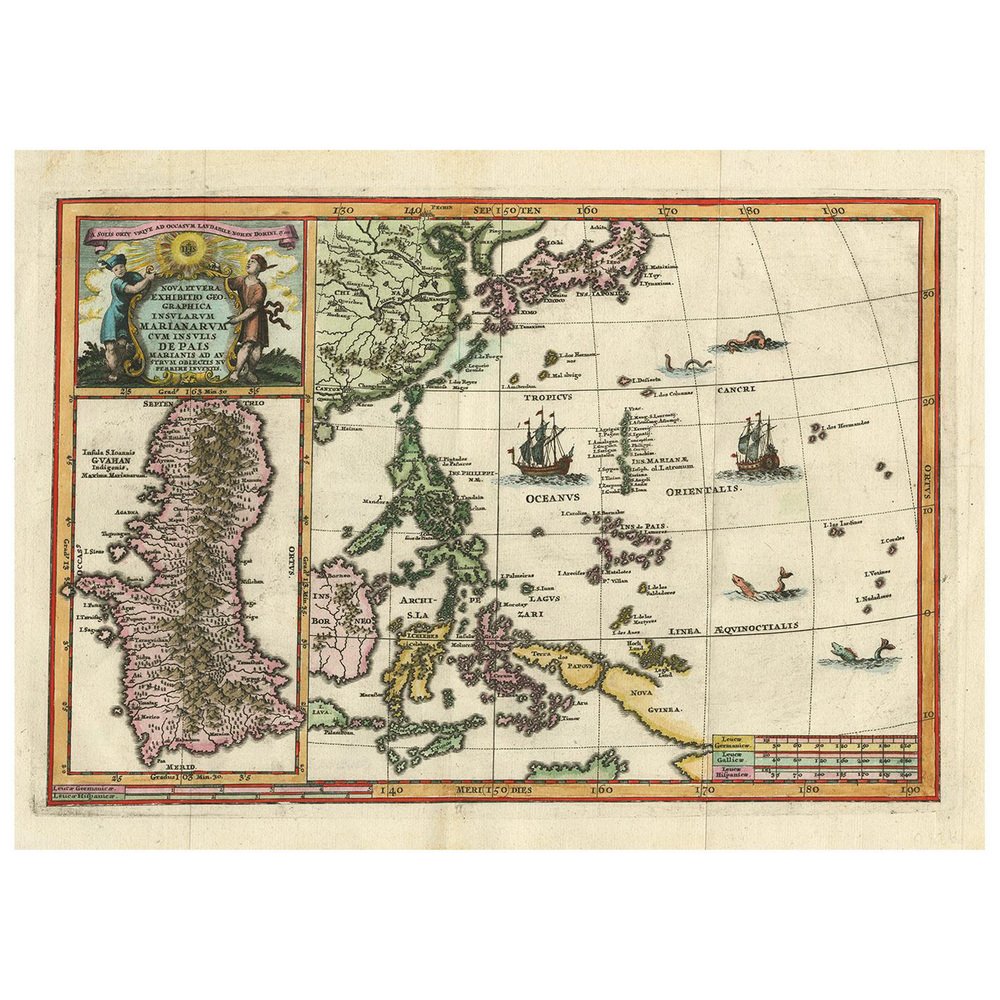 Antique Map of the Philippines and Guam by Scherer, 1702 for sale at Pamono