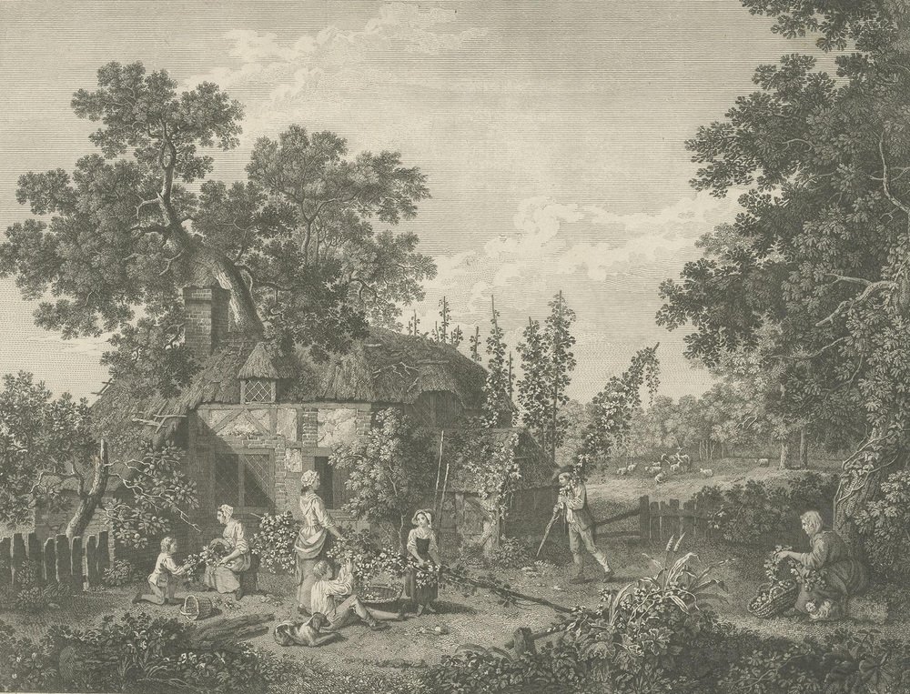 Vivares, Illustration of Hop Pickers, 1760, Print for sale at Pamono