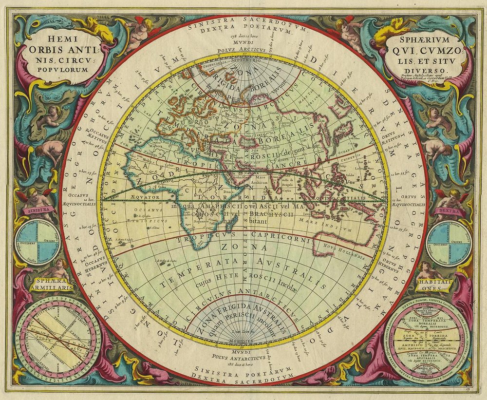 Antike Karte der östlichen Hemisphäre von Valk & Chenk, 1708 bei Pamono ...