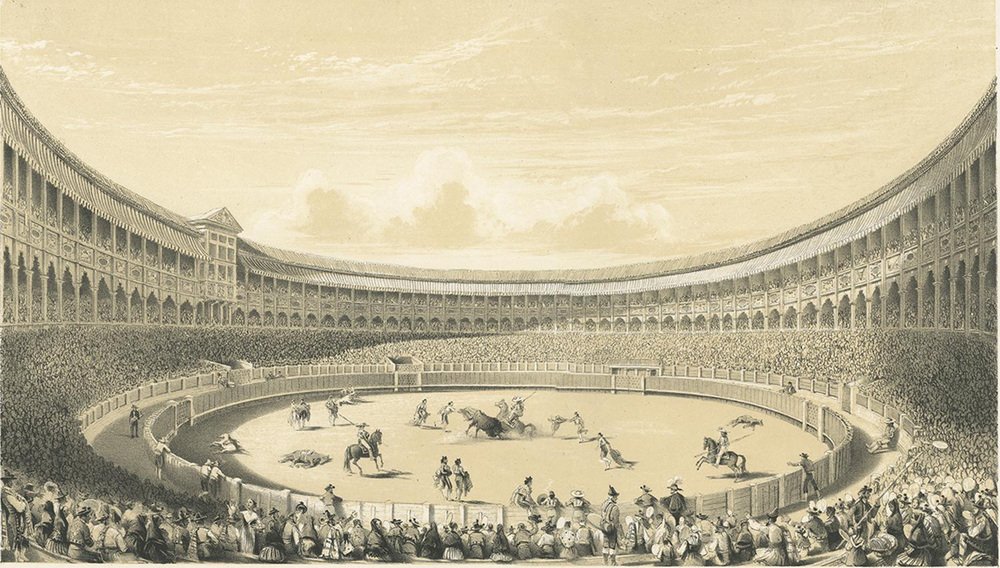 Illustration of the Plaza de Toros of Madrid, 1860, Print for sale at ...