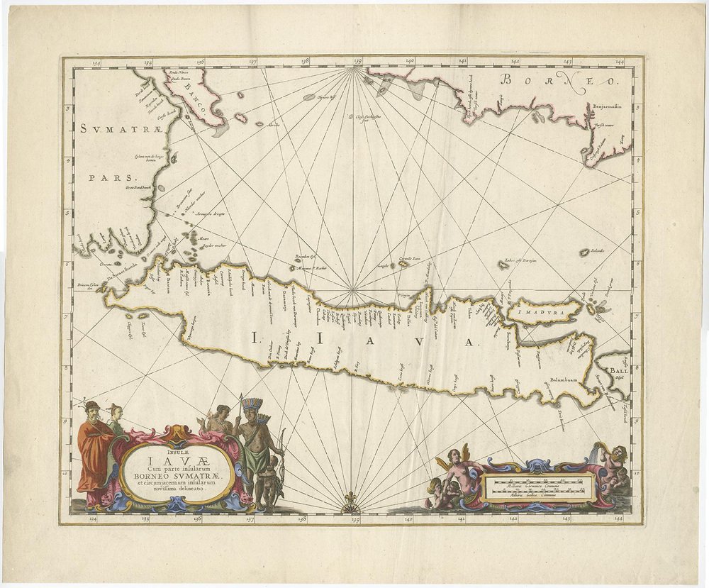Antique Map of Java by Janssonius, 1650 for sale at Pamono