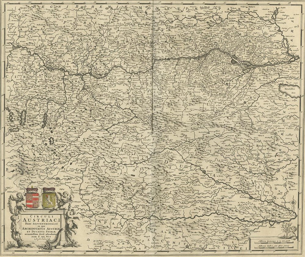 Antique Map of Austria by F. de Wit, 1690 for sale at Pamono