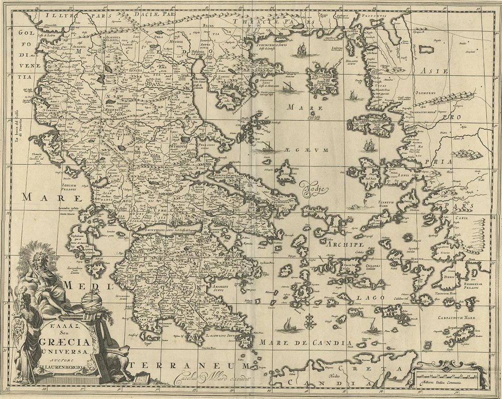 Antique Map of Greece by Allard, 1698 for sale at Pamono