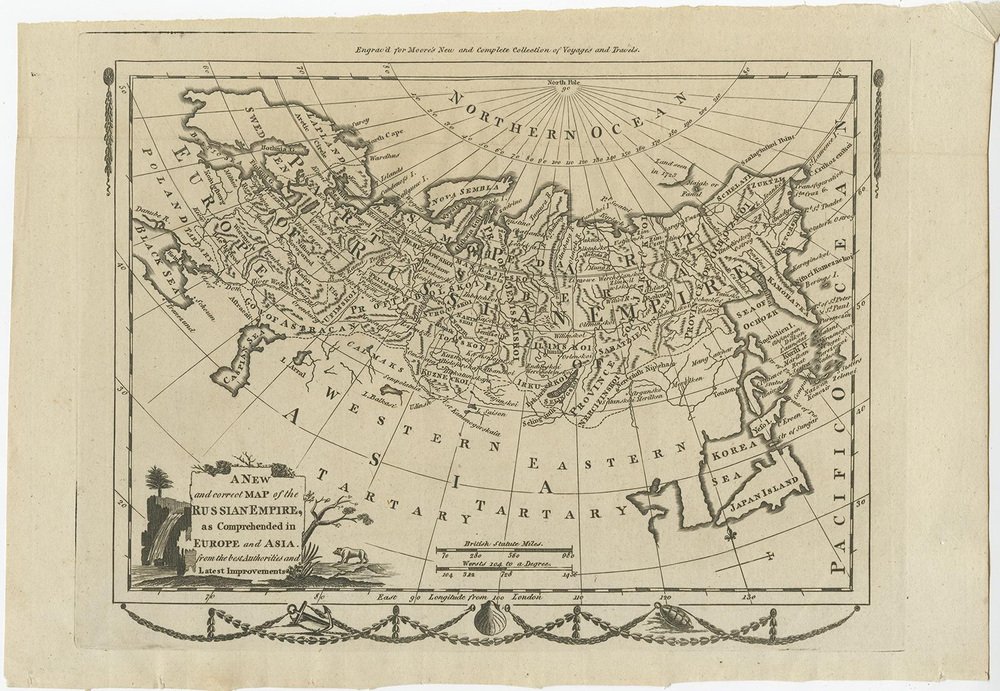 Antique Engraved Map of the Russian Empire, 1778 for sale at Pamono