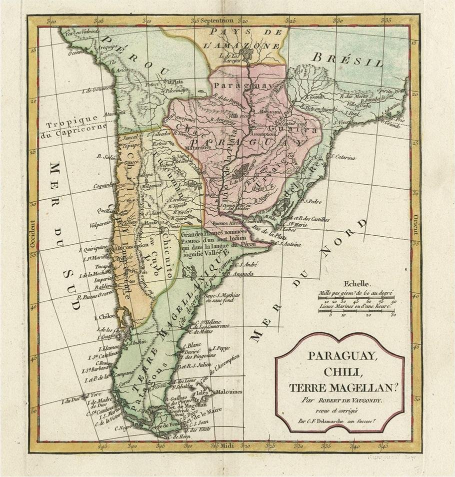 Antique Map of the Southern Part of South America, 1806 for sale at Pamono