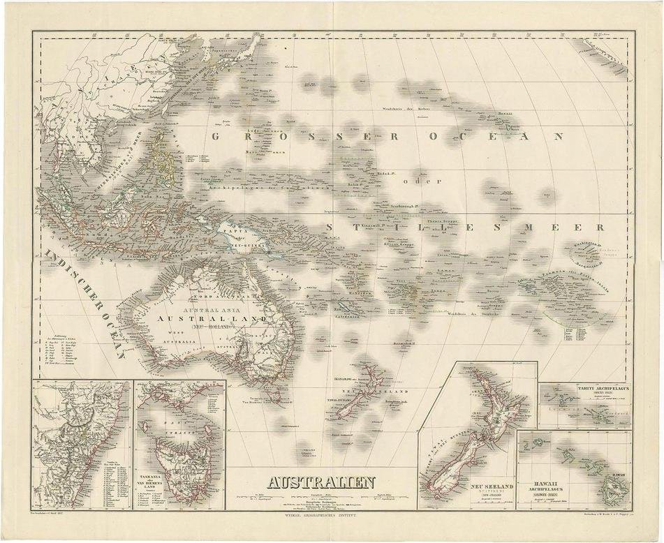 Map of Australia, 1857 for sale at Pamono