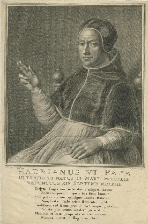 Houbraken, Illustration of Pope Adrian VI, 1727, Print for sale at Pamono