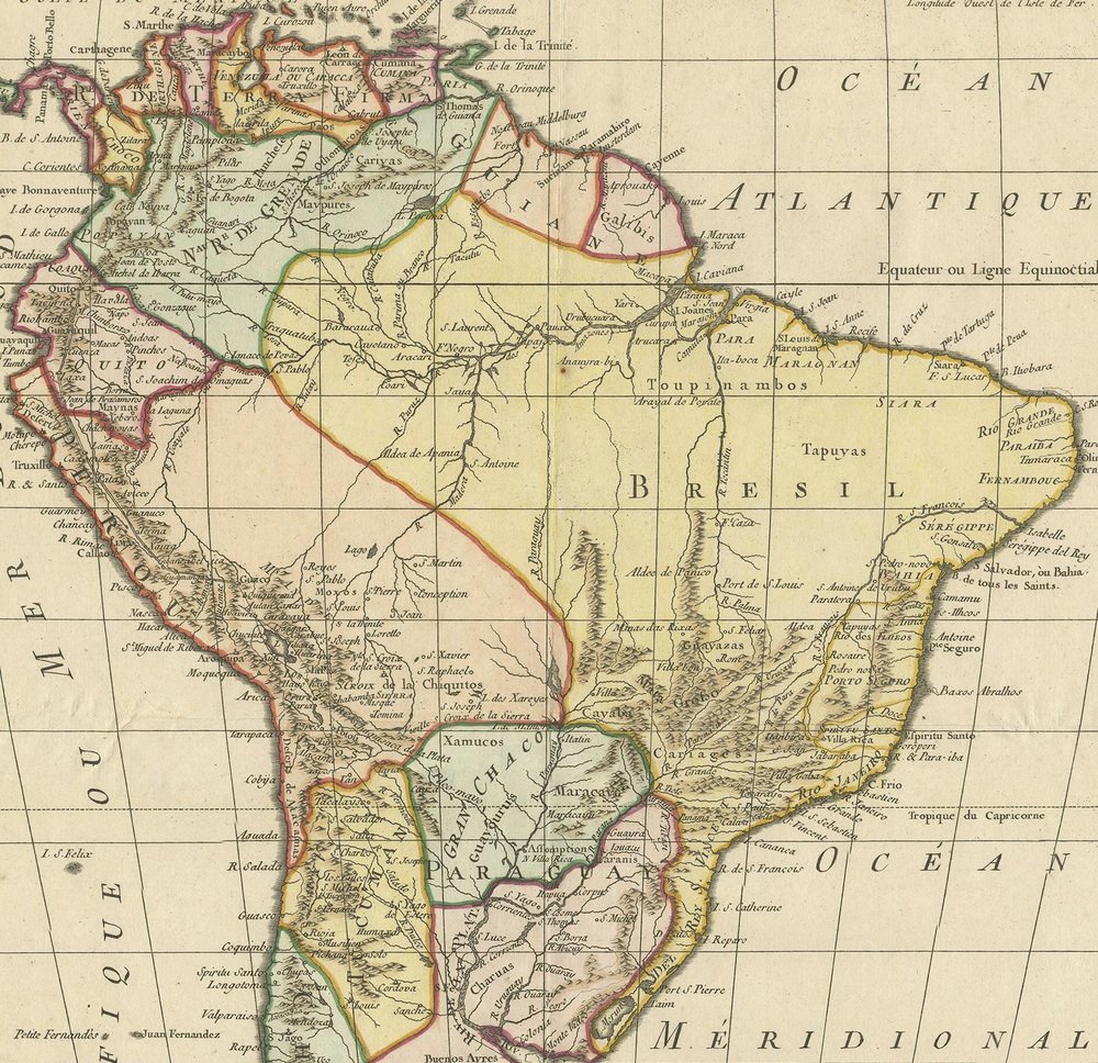 Antique Map of South America by De La Harpe, 1780 for sale at Pamono