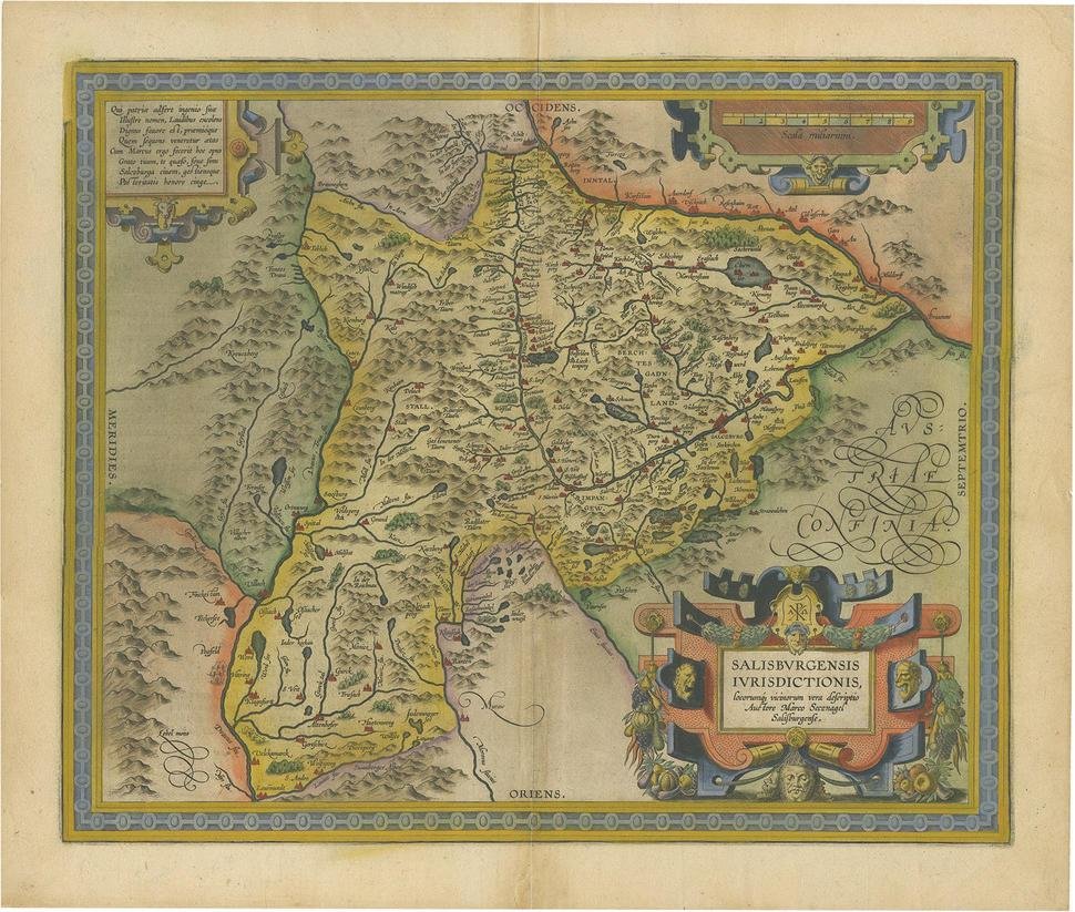 Antike Landkarte des Salzburger Landes von Ortelius 1606 bei Pamono kaufen