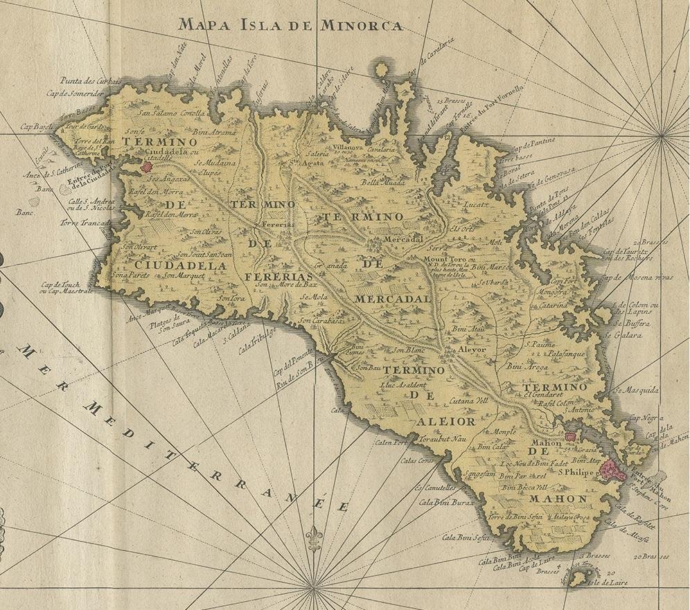 Antique Map of Menorca by Homann Heirs, 1757 for sale at Pamono