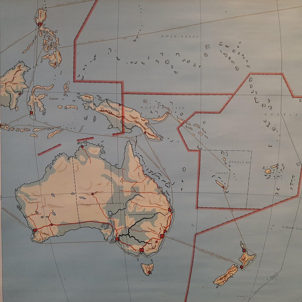 Vintage Wall Chart of Australia, 1949 for sale at Pamono