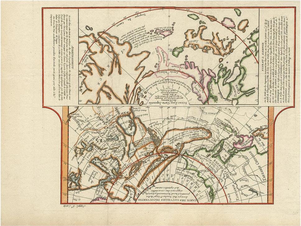 Antique Map of the West Coast of North America & North East Coast of ...