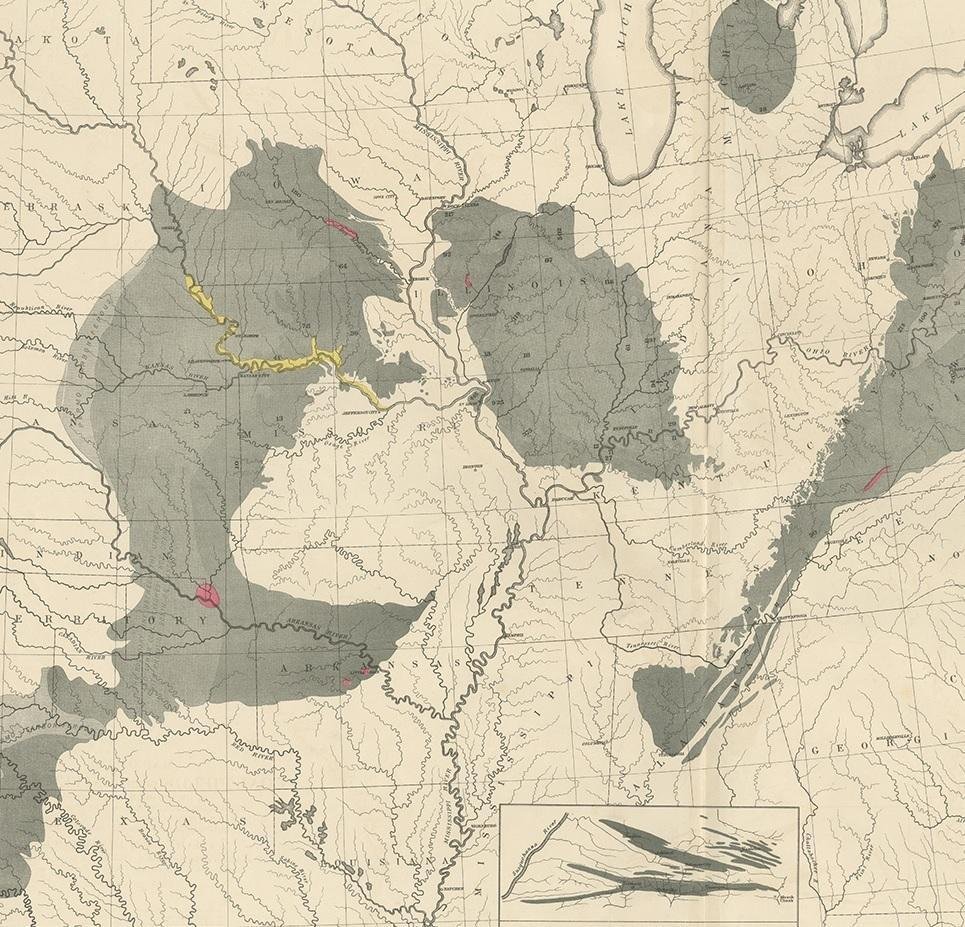 Antique Map of the Coal Fields of the United States by Walker, 1874 for ...