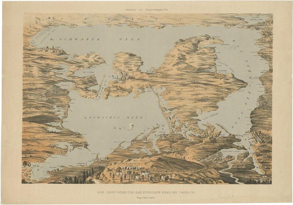 Mapa del mar de Azov y la península de Crimea de Veith, 1855 en venta ...