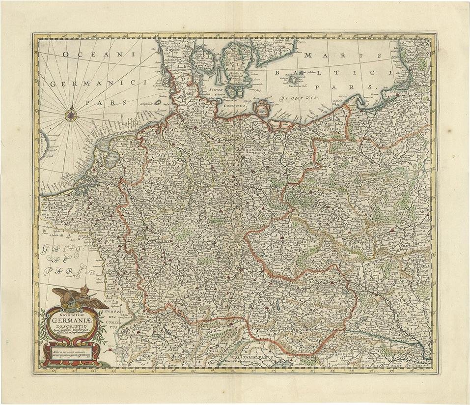 Antique Map of the German Empire by Johannes Janssonius Van Waesbergen ...