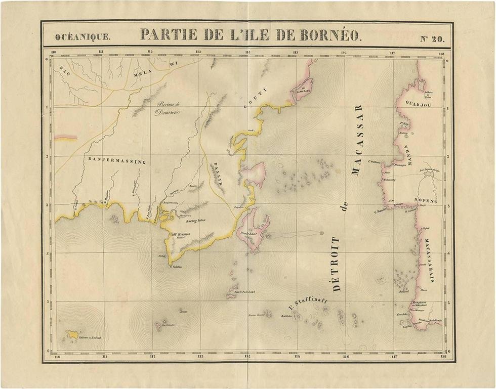 Antique Map of Southeast Borneo by P.M.G. Vandermaelen, 1827 for sale ...