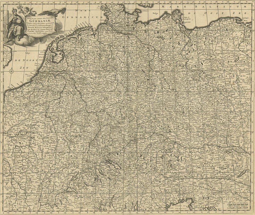 Antique Map of Central Europe Centered on Germany by F. De Wit, 1680 ...