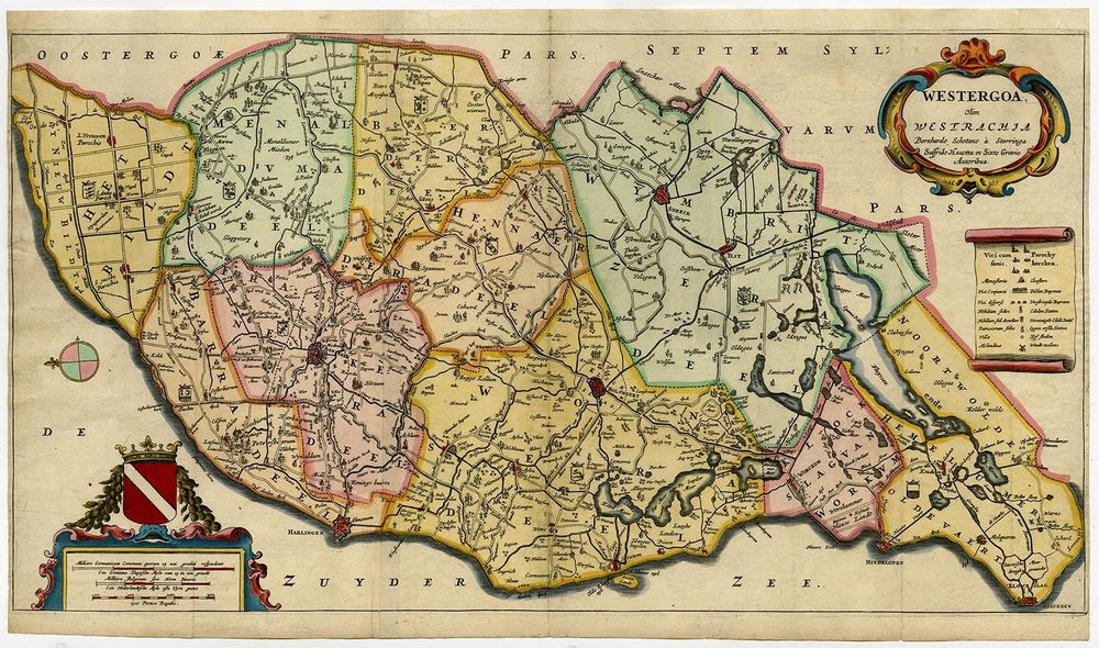 Map of the Shire of Westergo in the Province of Friesland, 1664 for ...