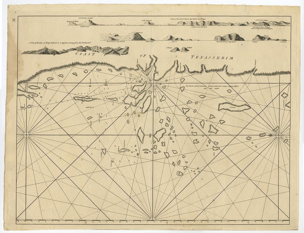 Sea Chart of the Tenasserim Area, 1790, Paper for sale at Pamono