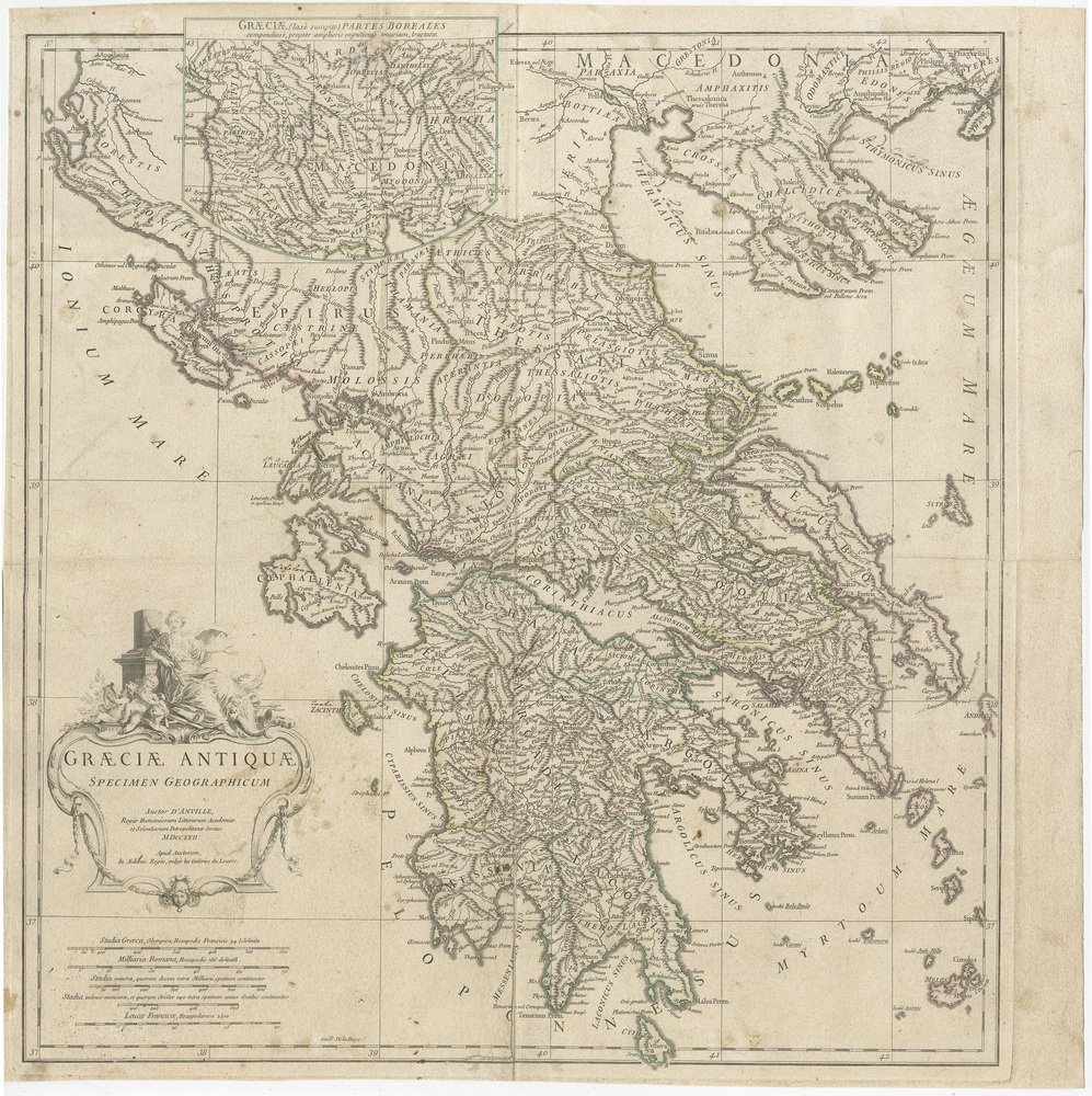 Large Scale Map of Greece, 1786 for sale at Pamono