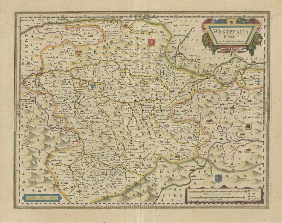 Antique Map of the Duchy of Westphalia for sale at Pamono