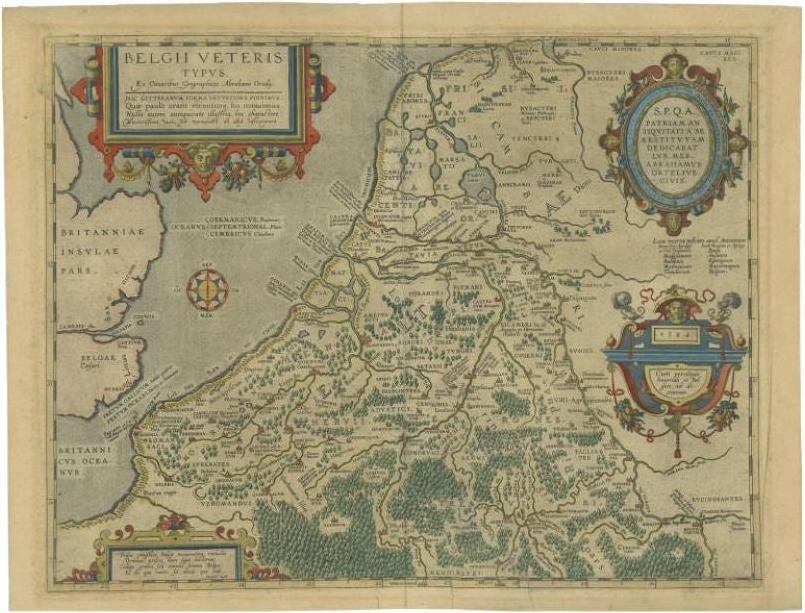 Antique Map of the Low Countries by Ortelius, 1584 for sale at Pamono
