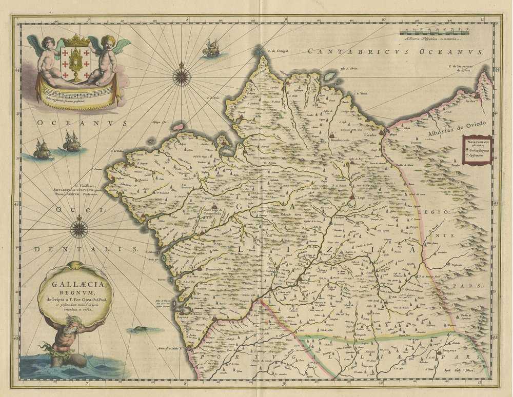 Antique Map of the Northwestern Coast of Spain for sale at Pamono
